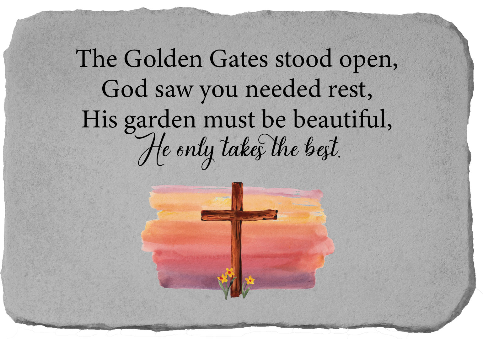 Trinx Kay Berry The Golden Gates Garden Stone (Colored Cross) | Wayfair