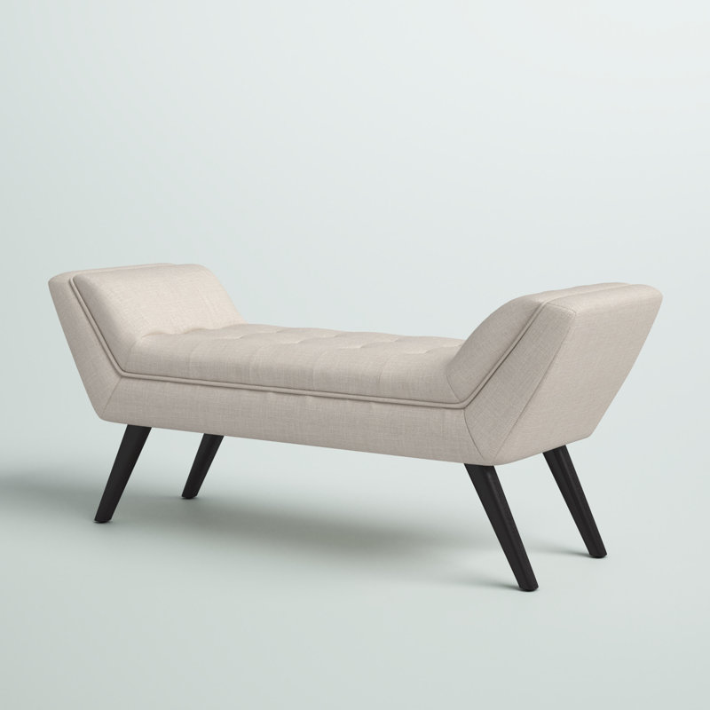 Greyleigh™ Aitkin Mid-Century Modern Retro Linen Bench | Wayfair