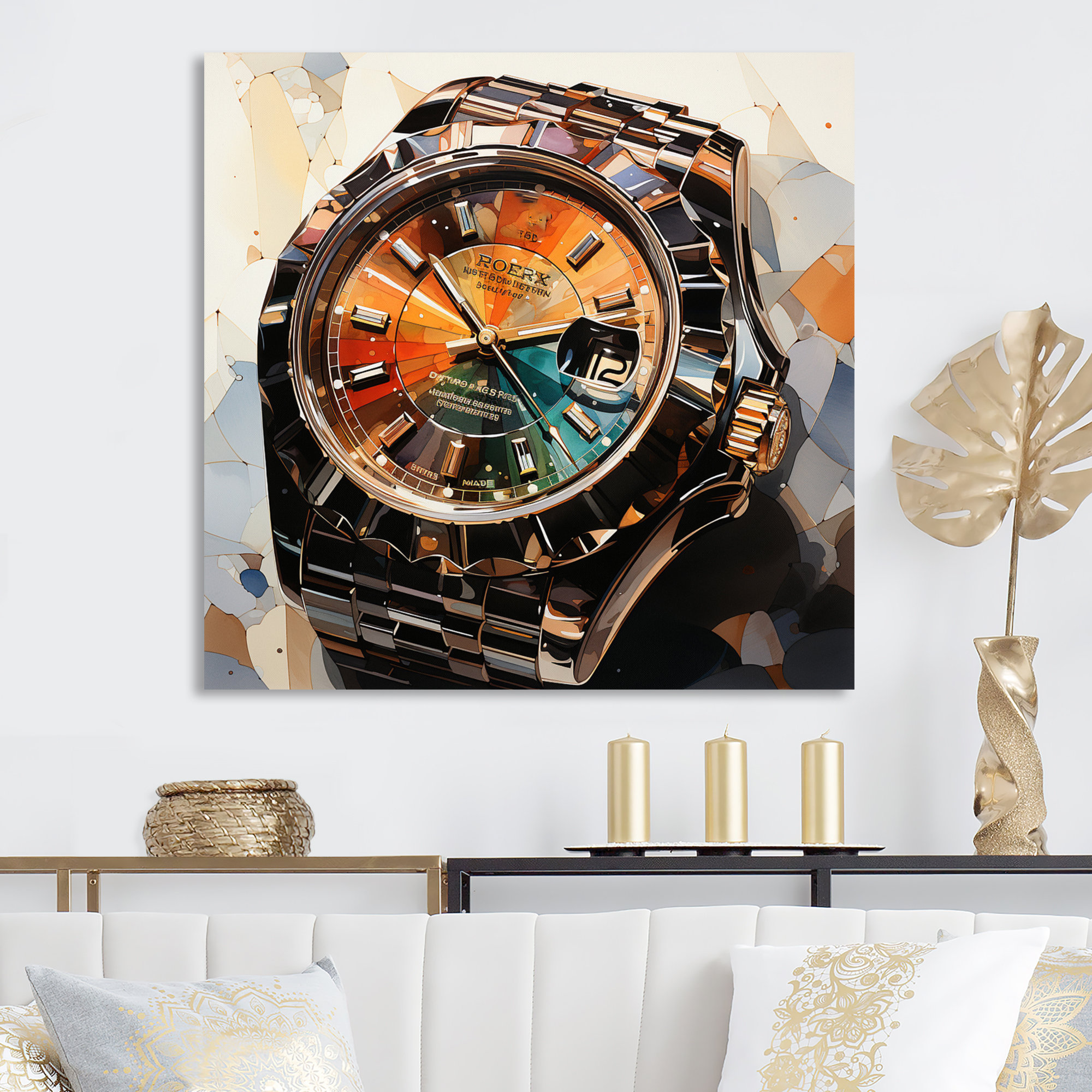 Red Barrel Studio Silver Orange Luxury Watch Jet Jewel - Print ...