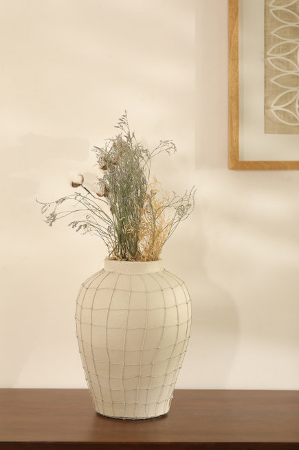 Ivy Bronx Leianna Handmade Off White Large Terracotta Vase with ...