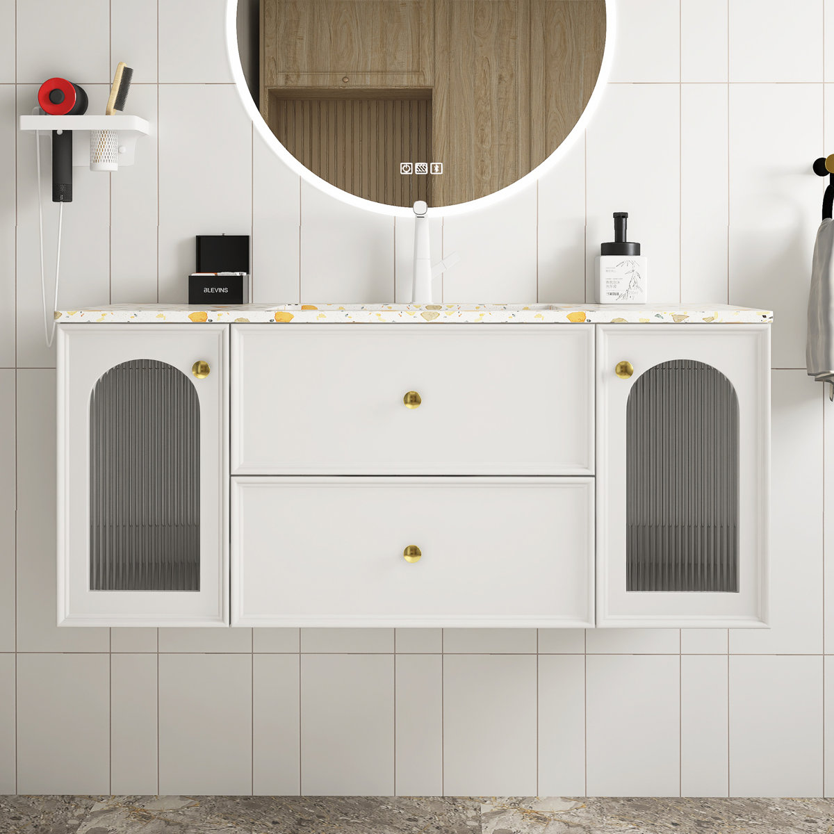 Mercer41 Eugonda 48'' Single Bathroom Vanity with Terrazzo Top | Wayfair