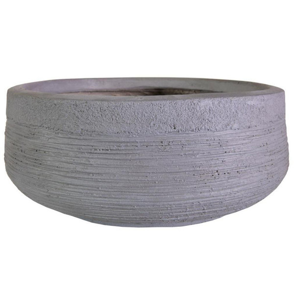 HORTICO Garden Bowl Planter, Lightweight Ribbed Reinforced Stone ...