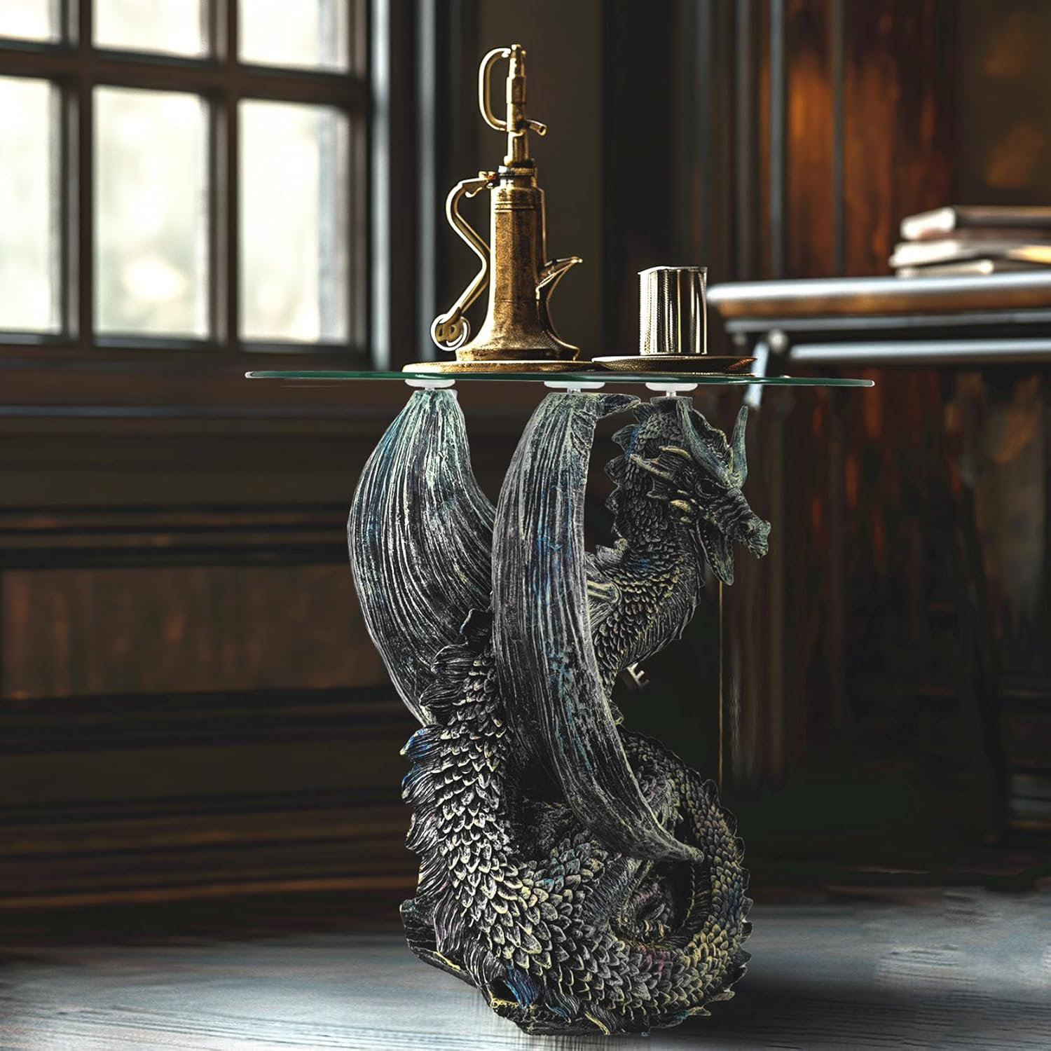 Bloomsbury Market Medieval Gothic Dragon Side Table With Stalinite ...