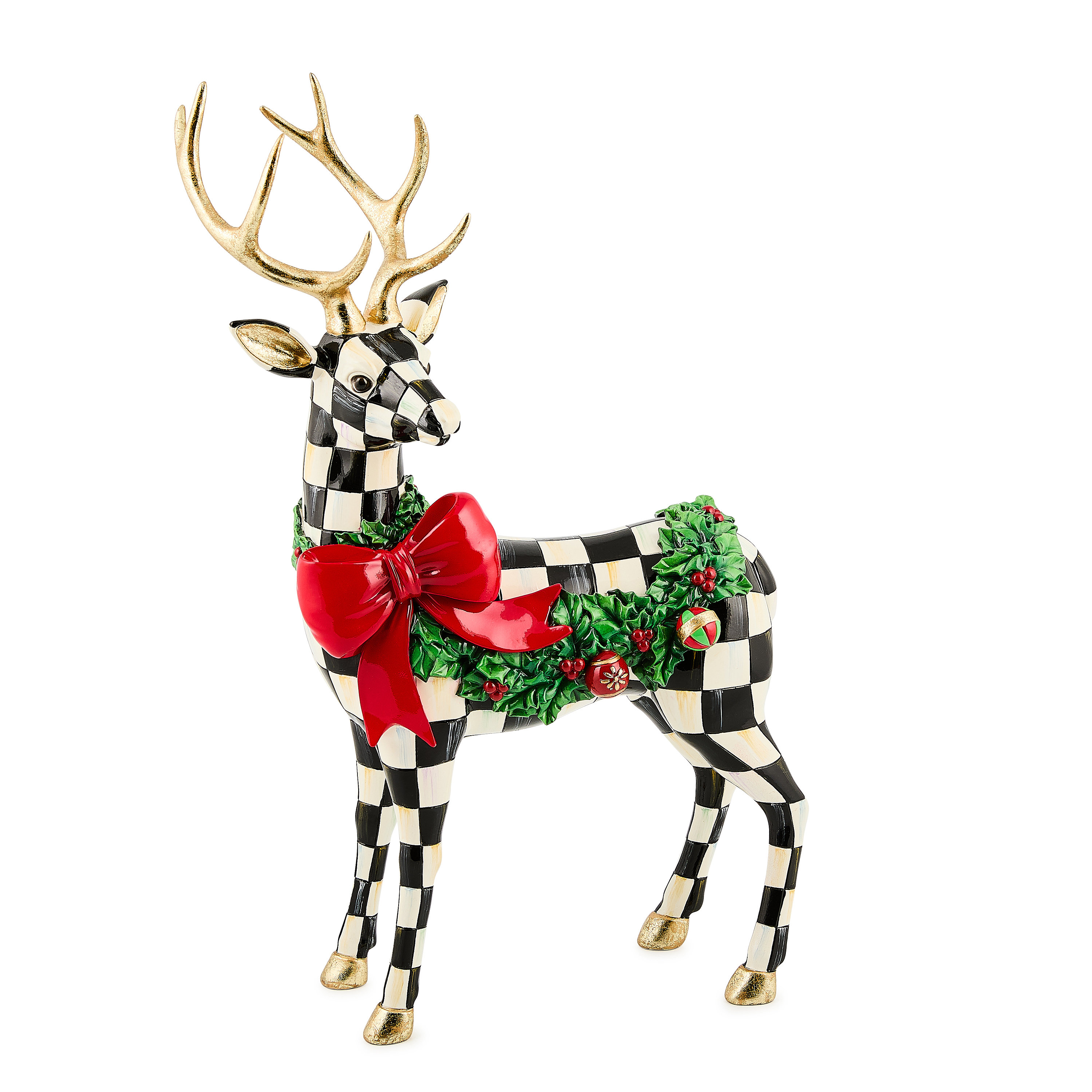 MacKenzie-Childs Holly Check Standing Deer | Perigold