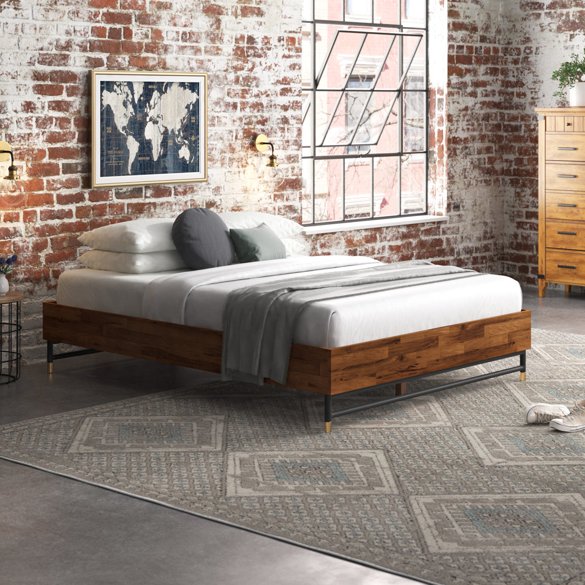 Steelside™ Channing Queen Solid Wood Low Profile Platform Bed | Wayfair