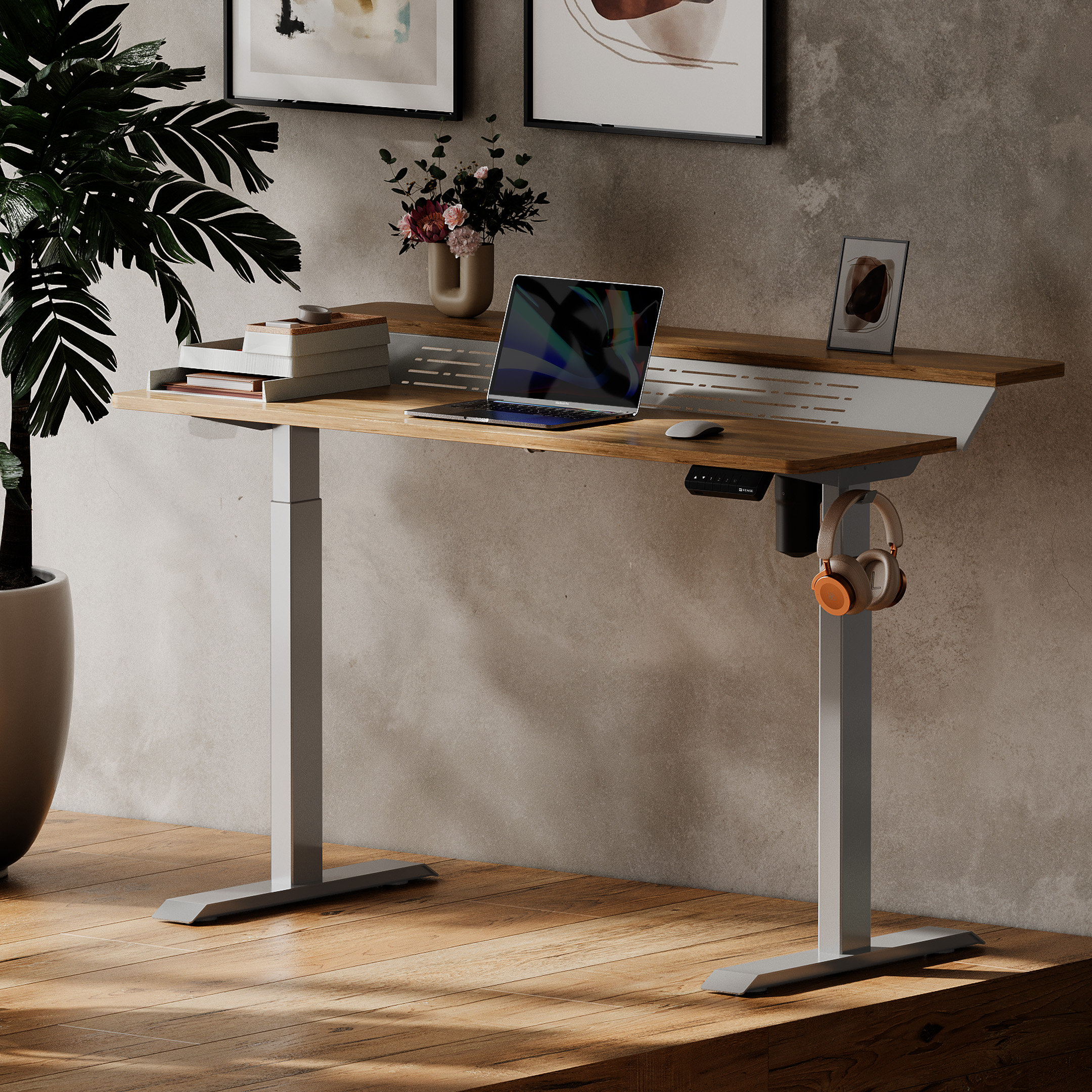 Fitueyes Standing Desk, Electric Height Adjustable Stand Up Desk, Home ...