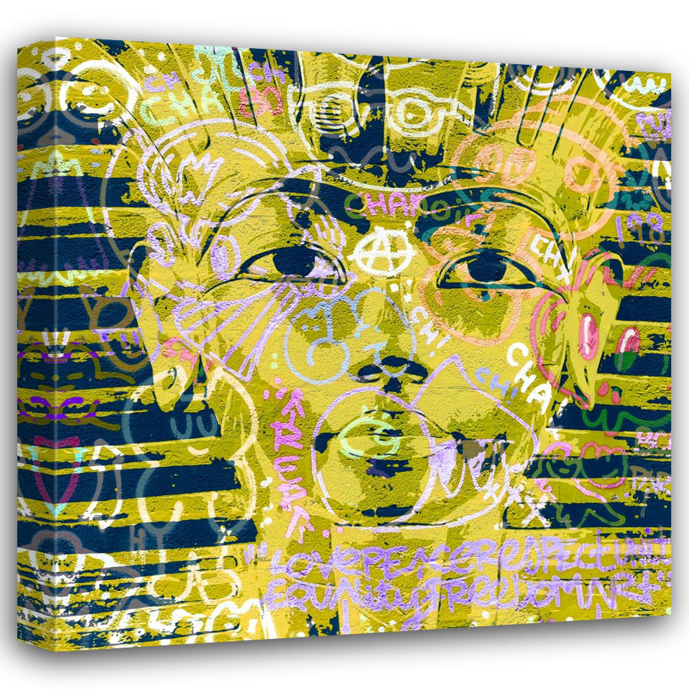 Bungalow Rose Graffitied Tut by Stephen Chambers - Wrapped Canvas ...