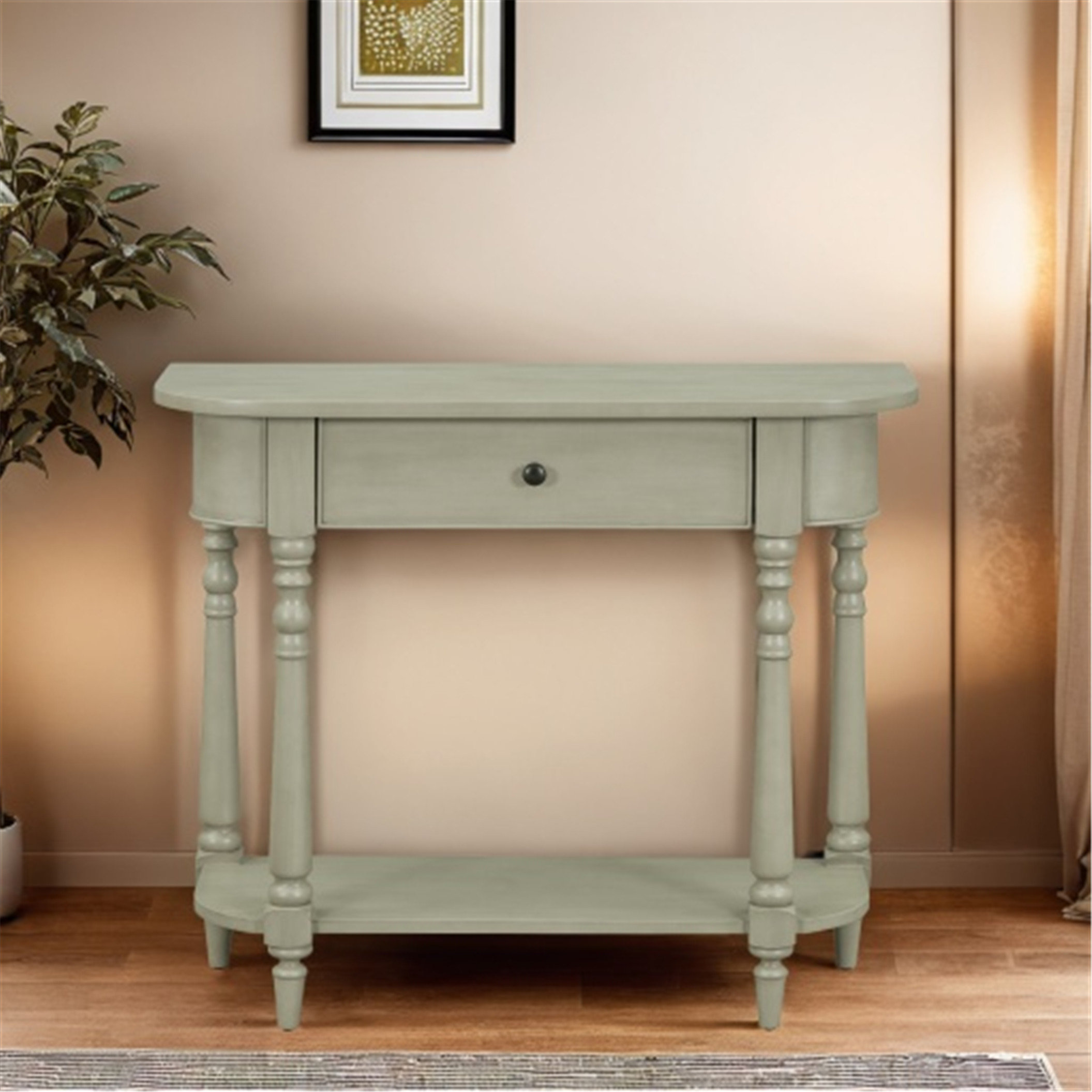 Charlton Home® Retro Console Table with Versatile Storage and Exquisite ...