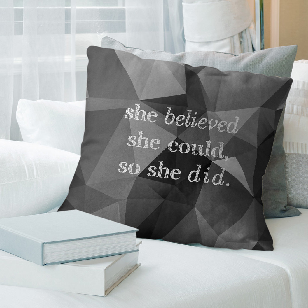ArtVerse Faux Gemstone Women Empowerment Quote Pillow (W/ Removable ...