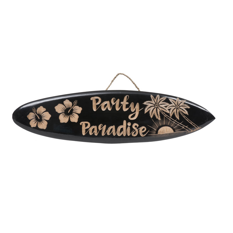 Bayou Breeze Angelys "Party Paradise" Surfboard Sign | Wayfair