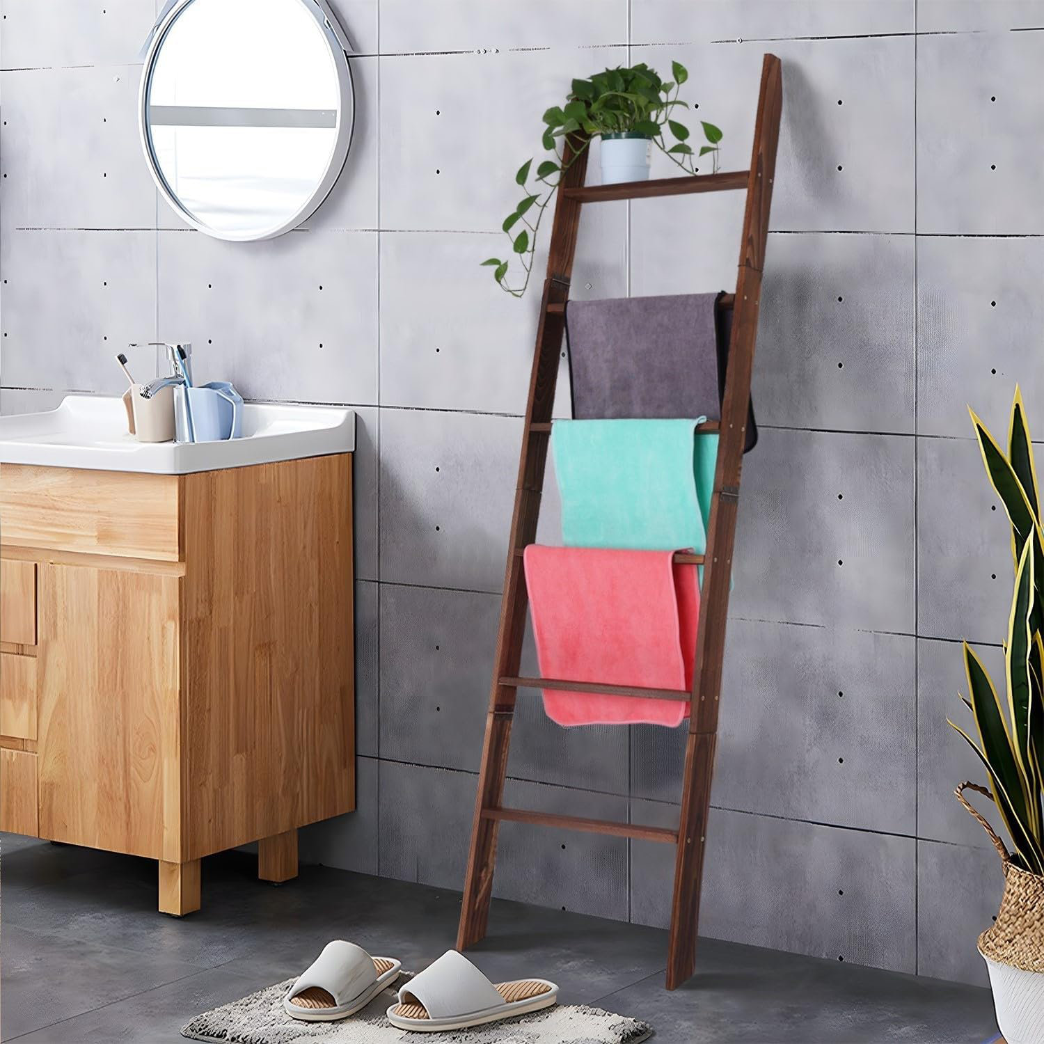 Latitude Run® Blanket Ladder For Living Room And Bedroom,6-Tier ...