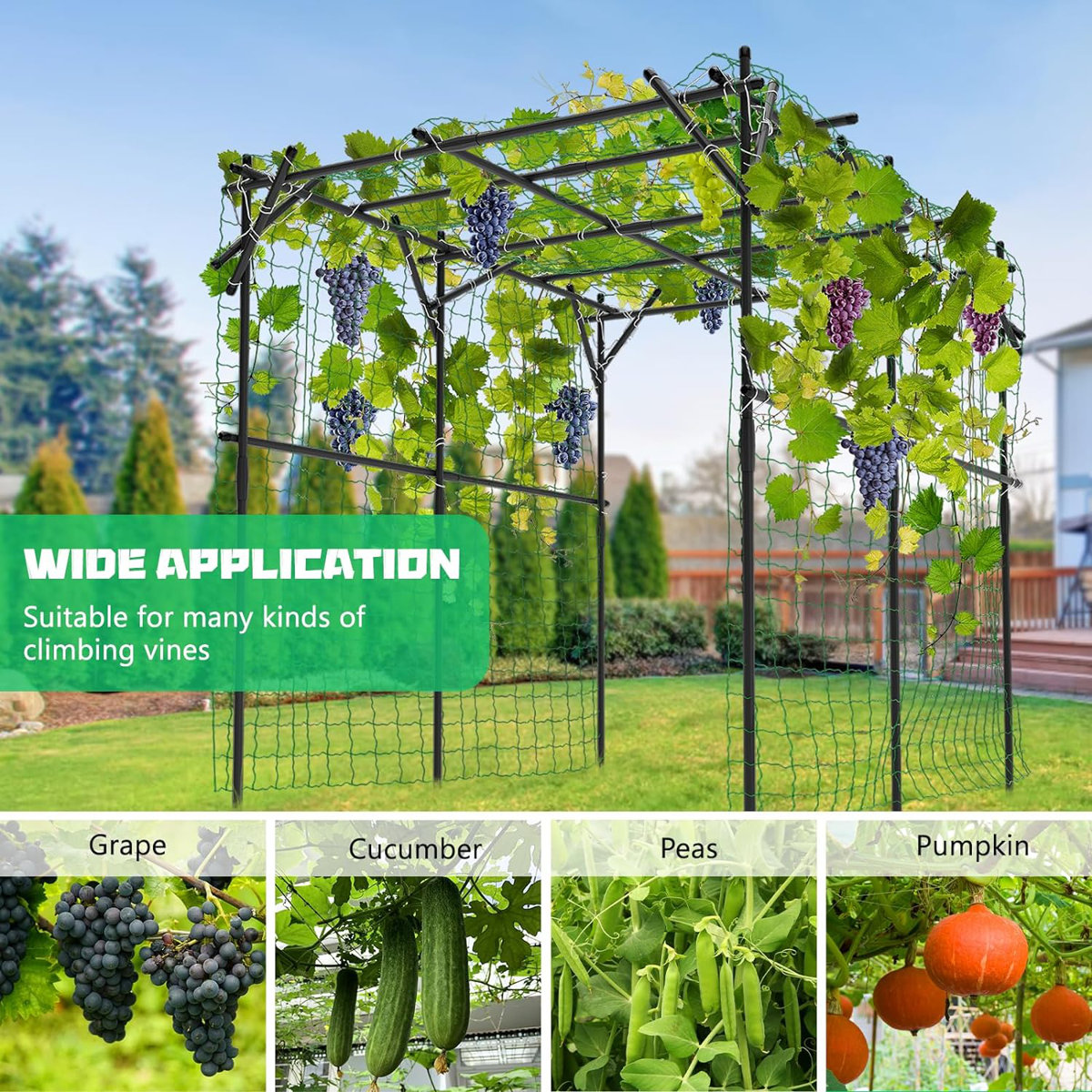 ShangQuan WuLiu Large Outdoor Garden Arch Trellis, Grape Vine Trellis ...