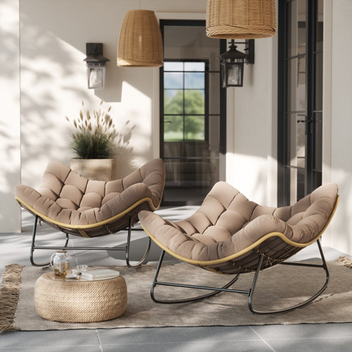 Corrigan Studio® 2 Piece Steel Rocking Chair With Cushion & Reviews ...