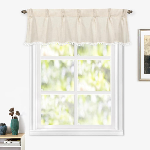Dakota Fields Axlan Linen Tailored 52" Window Valance in Beige | Wayfair