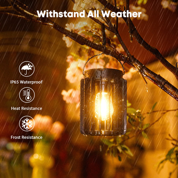 BUCASA Solar Lanterns Outdoor Hanging, Upgraded Bright Waterproof ...