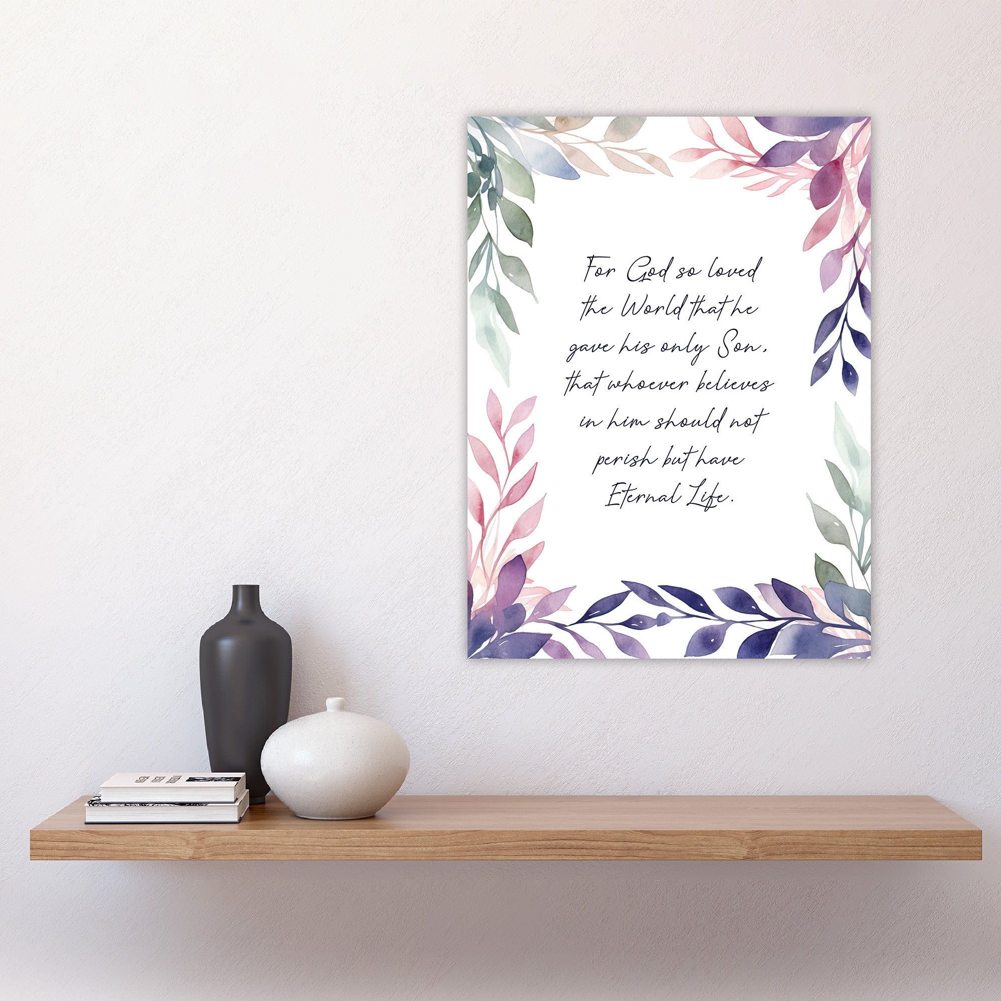 Happy Larry Wall Art Print John 3:16 God So Loved the World Quote Bible ...