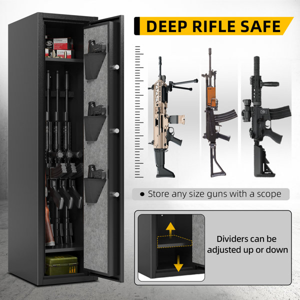KAER 6 Gun Safe for Rifles and Pistols, Large Gunsafe Cabinet Rifle ...