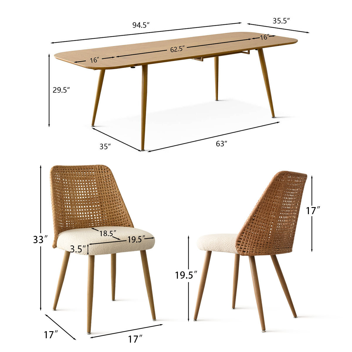 George Oliver Atkins 8 - Person Dining Table Sets & Reviews | Wayfair