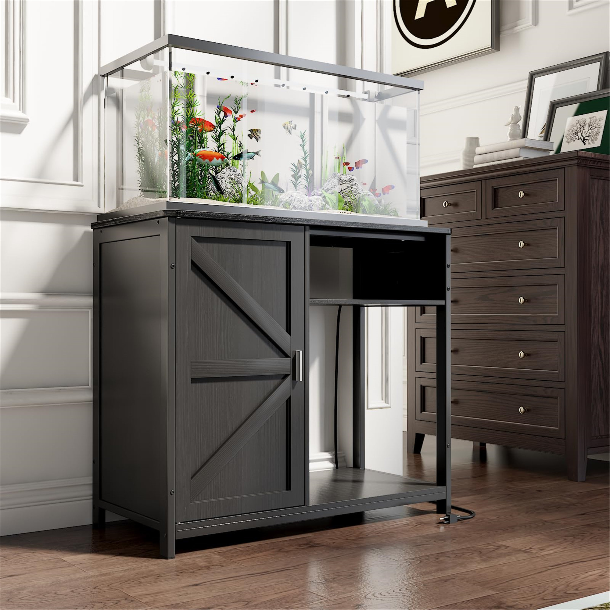 Tucker Murphy Pet™ 40 Gallon Fish Tank Stand, Aquarium Stand With Power ...