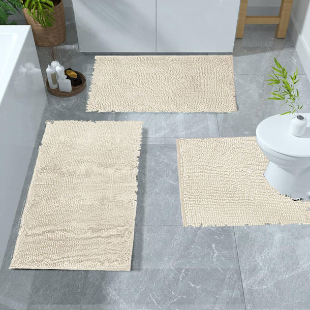 Eider & Ivory™ Lleyton 3PCs Chenille Plush Bathroom Rug Set - Wayfair ...