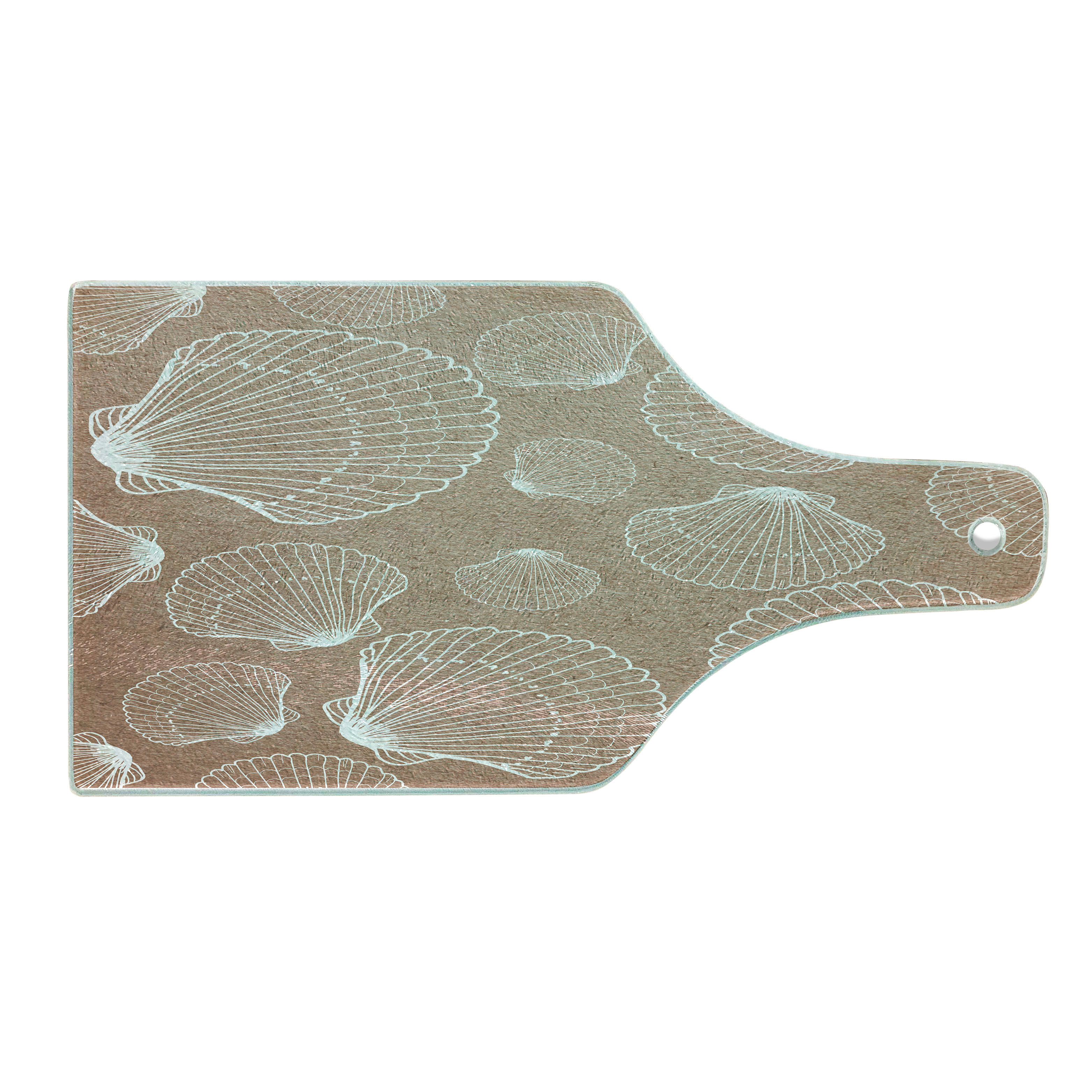 Ambesonne Seashell Tempered Glass Cutting Board Hand Drawn Shells Pale ...