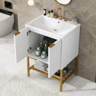 Mercer41 Tykel 24 Single Bathroom Vanity with Solid Wood+MDF Top | Wayfair