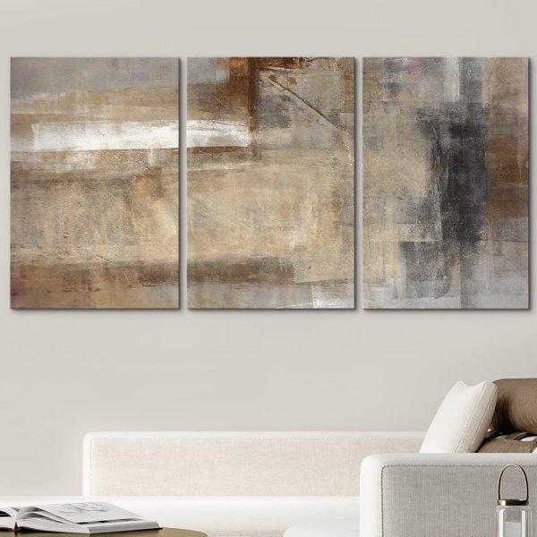 IDEA4WALL Abstract Tan Brown Vintage Decor Living Room Pictures Framed ...