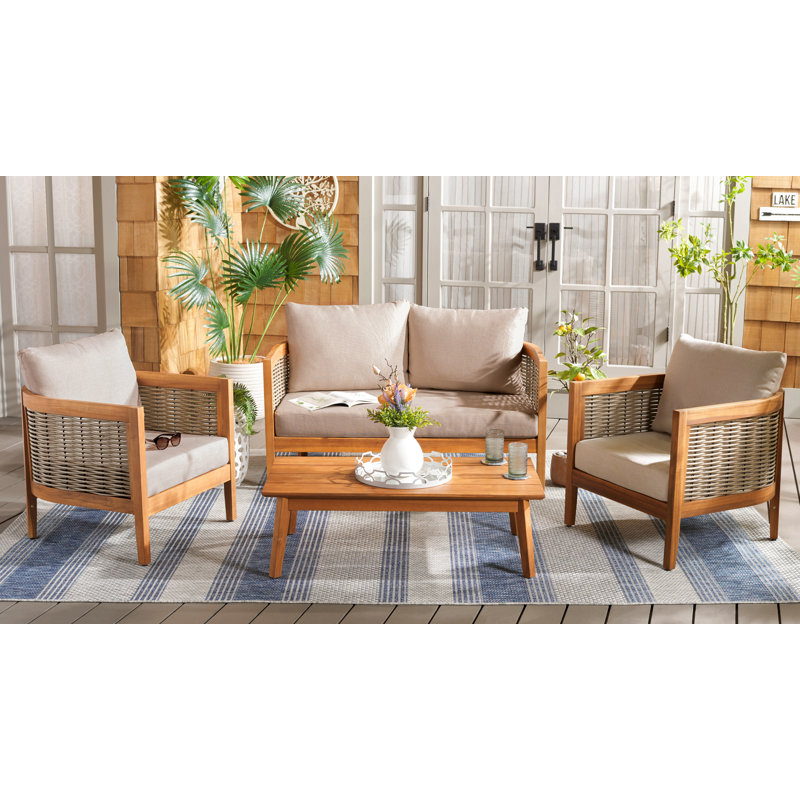 Winston Porter Sulaimon 4 Piece Patio Conversation Set & Reviews | Wayfair