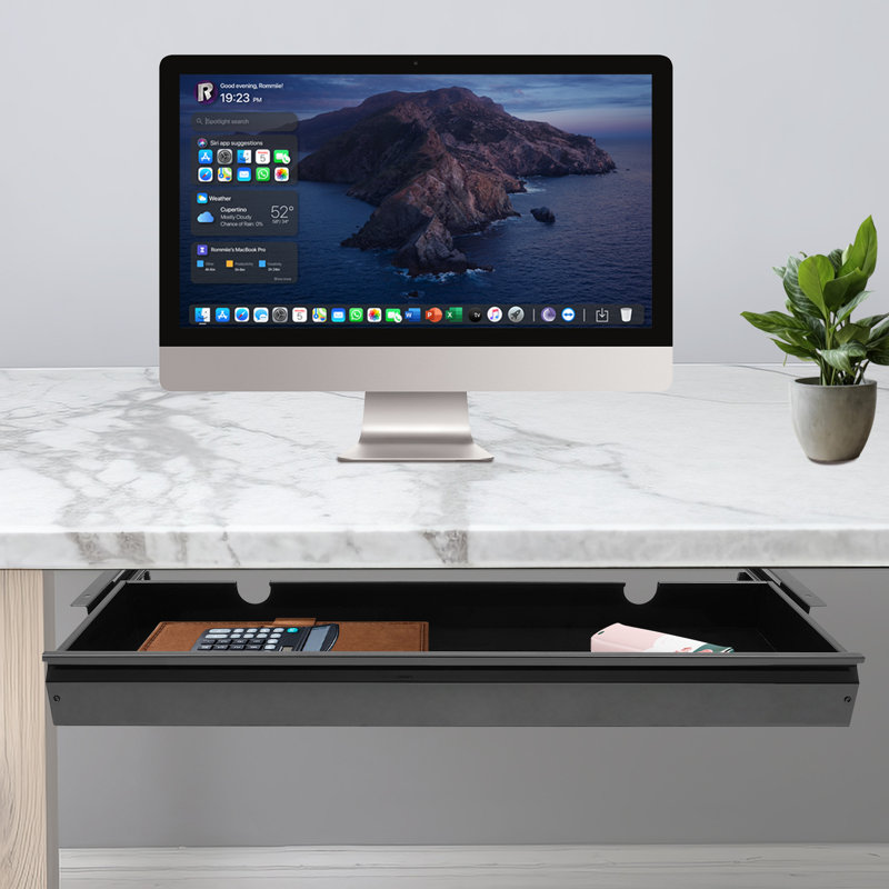 Rebrilliant Under Desk Mounted Sliding Pull-Out Drawer Storage ...