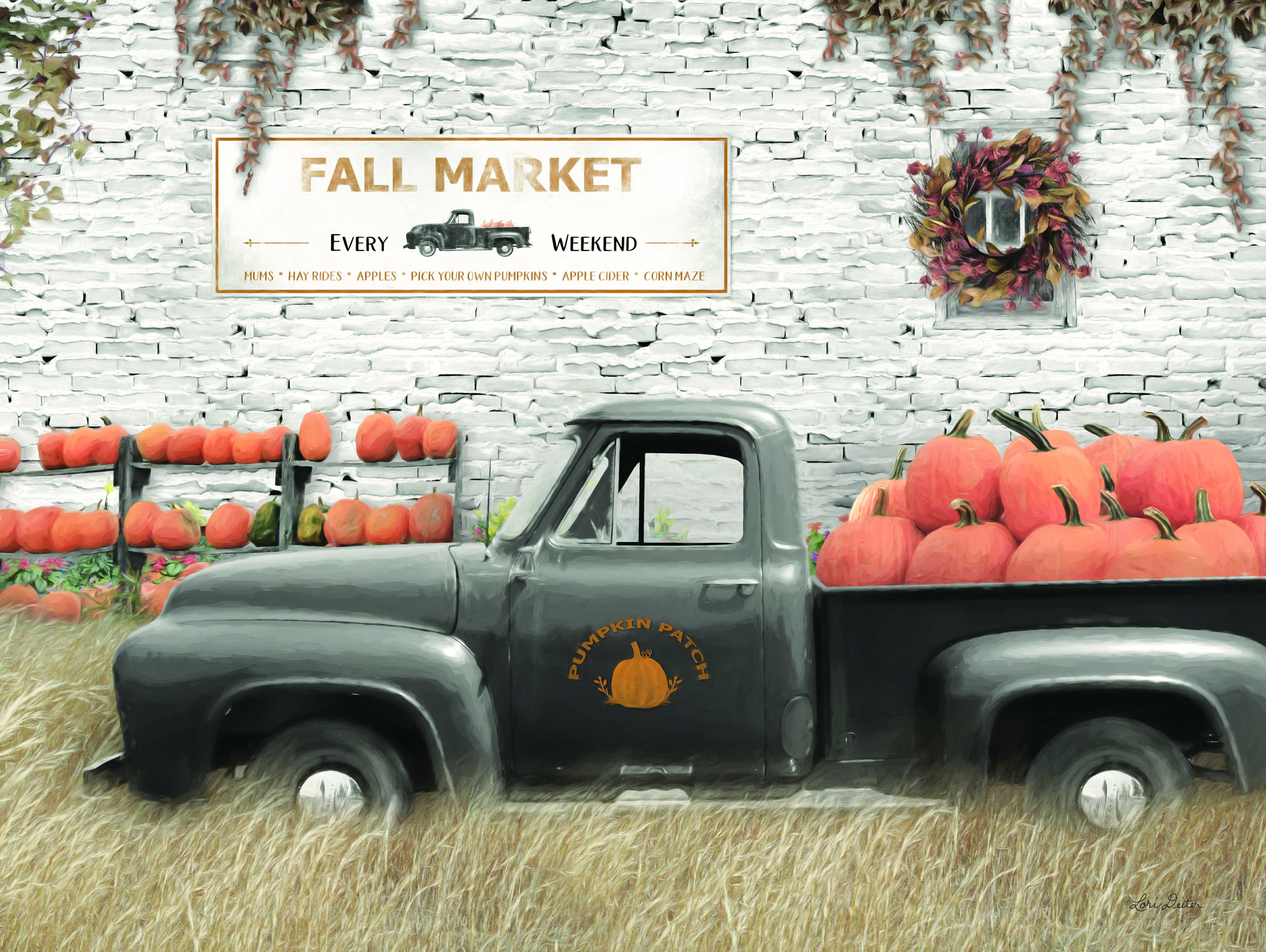 August Grove® Fall Pumpkin Market - Wrapped Canvas Print | Wayfair