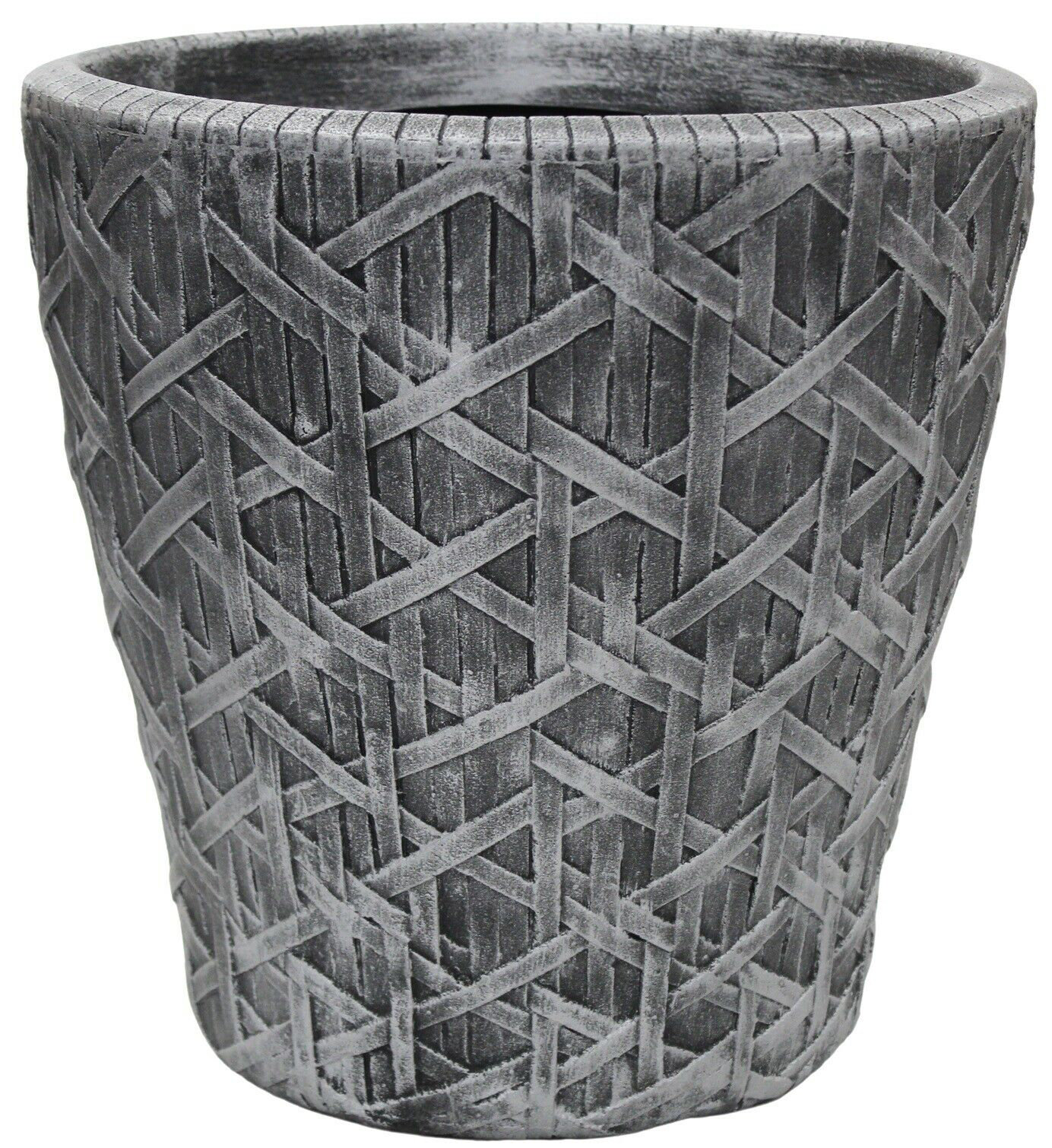 17 Stories 32Cm Large Weave Plant Pot Planter Roma Pewter Grey Plant ...