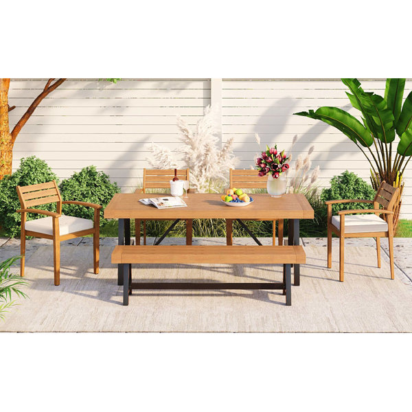 Loon Peak® Javohn 6 - Person Rectangular Outdoor Dining Set with ...
