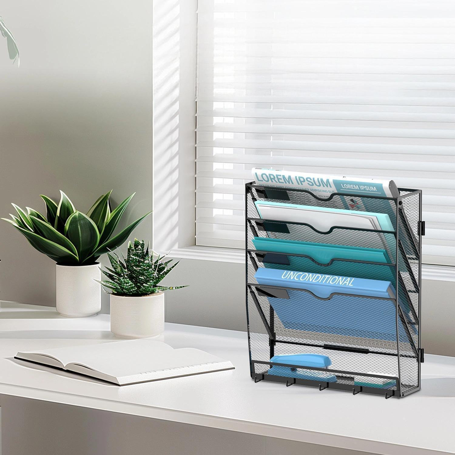Rebrilliant This Wall-Mounted Organizer Holds Files, Magazines, Bills ...