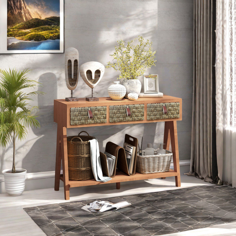 Bay Isle Home™ Mid Century Modern Console Table with Storage | Wayfair