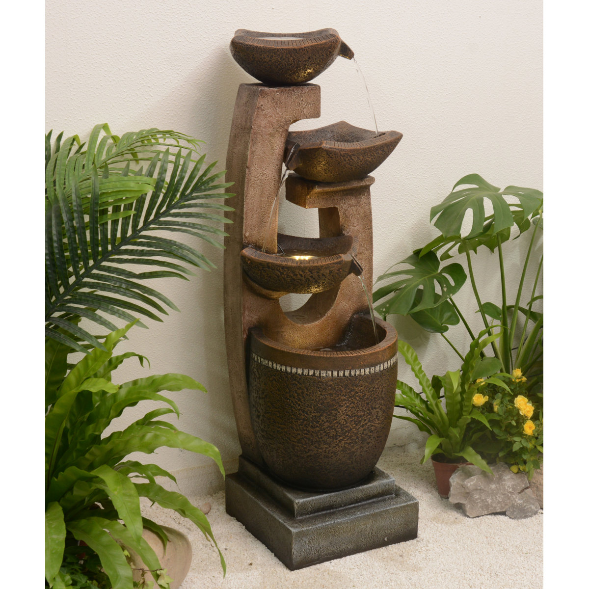 17 Stories Malihah Hand Crafted Weather Resistant Floor Fountain with ...