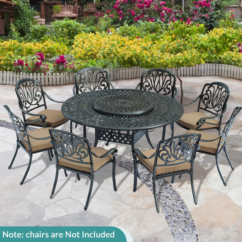 Astoria Grand Round 61'' Outdoor Dining Table & Reviews | Wayfair
