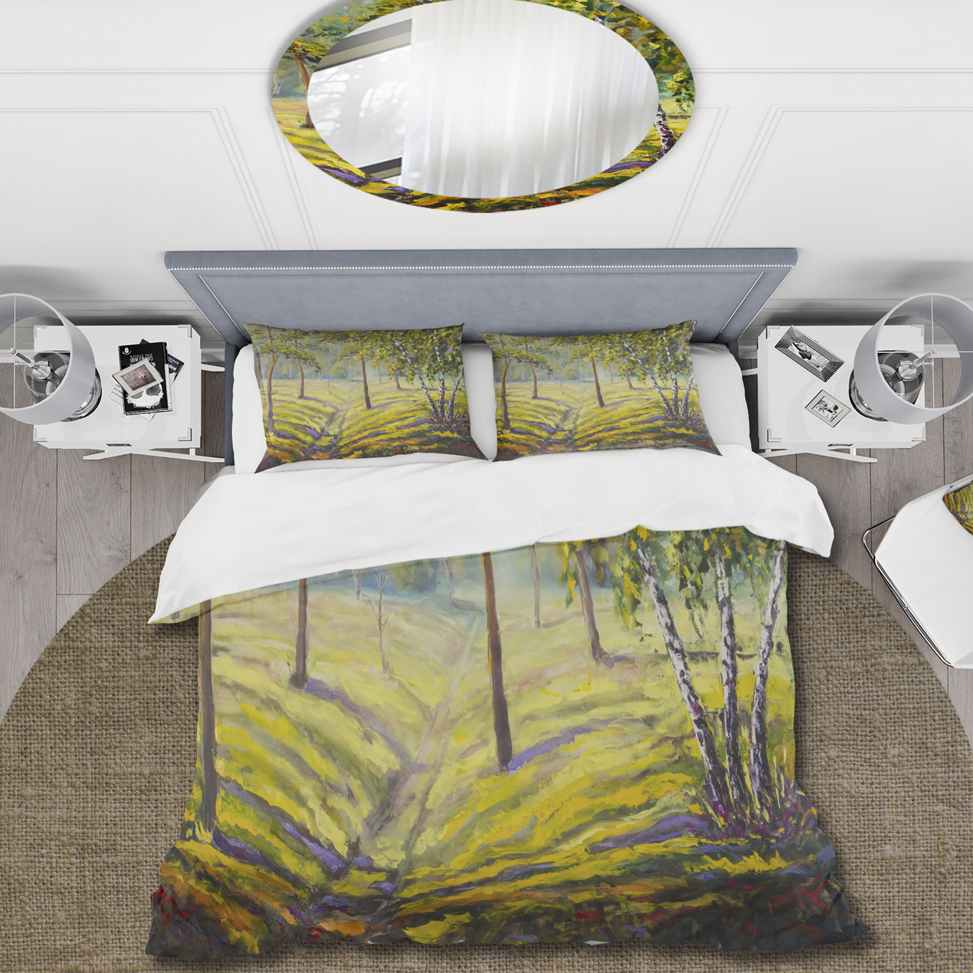 Design Art Pine Trees and Bushes In The Forest II - Traditional Duvet ...