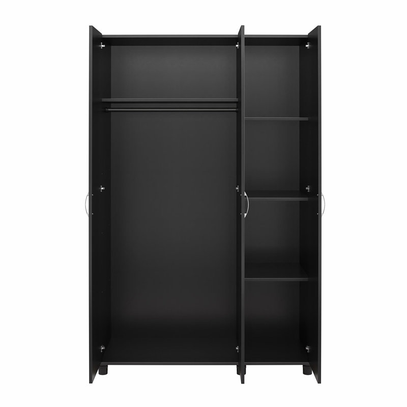 WFX Utility™ Aleg 3 Door Wardrobe with Clothing Rod & Adjustable ...