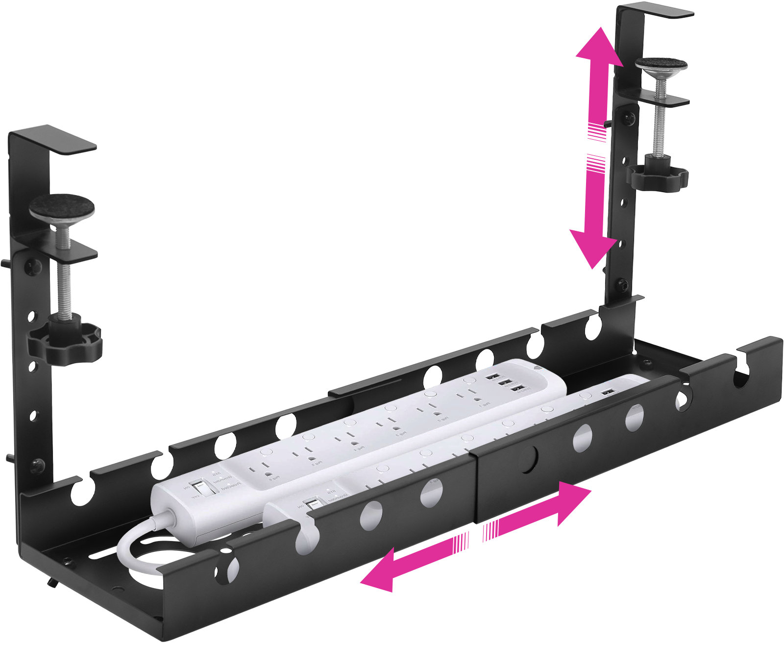 Liquid Stands Extendable Under Desk Cable Management Tray - 22.5" Metal ...