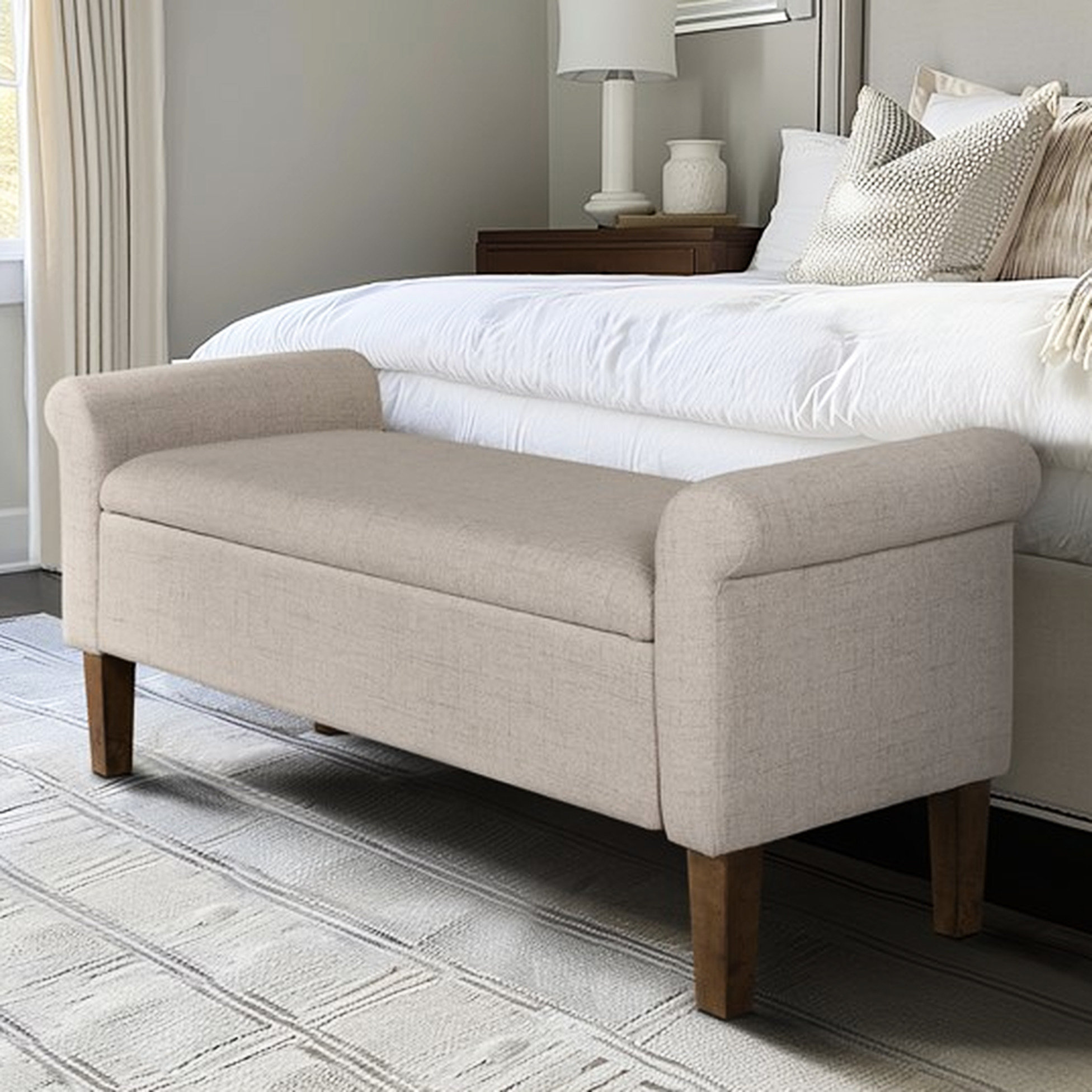 Red Barrel Studio Upholstered Bench With Safe Flip - Top Hardware ...