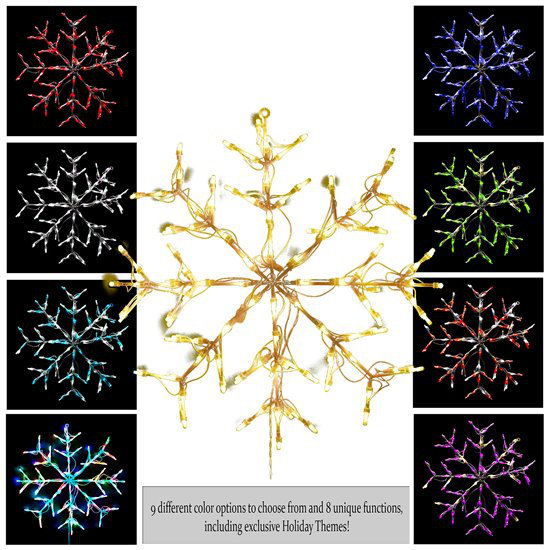 The Holiday Aisle® Snowflake Color Changing RGB Lighted Display | Wayfair