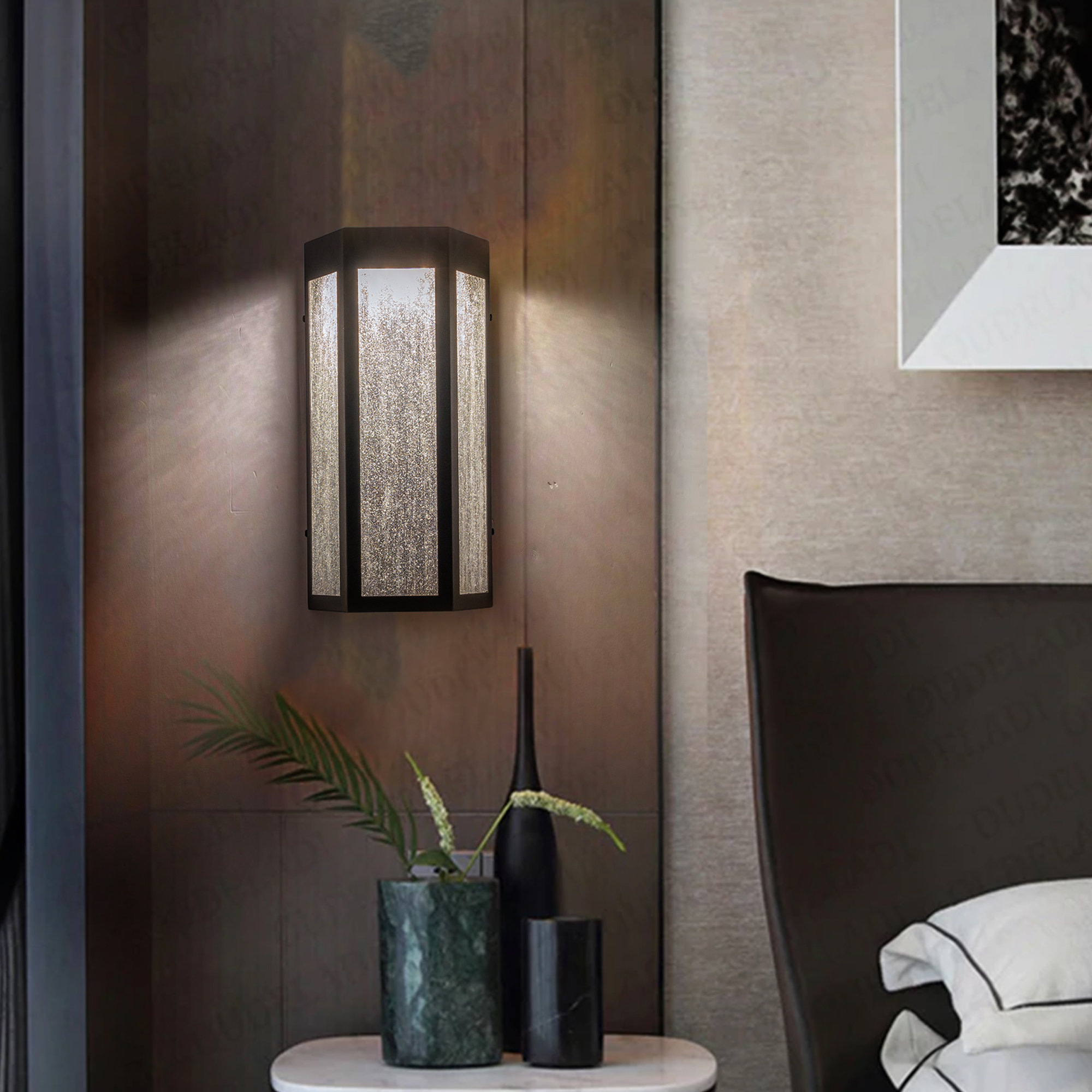 Wrought Studio™ Lydney Glass LED Wall Light | Wayfair