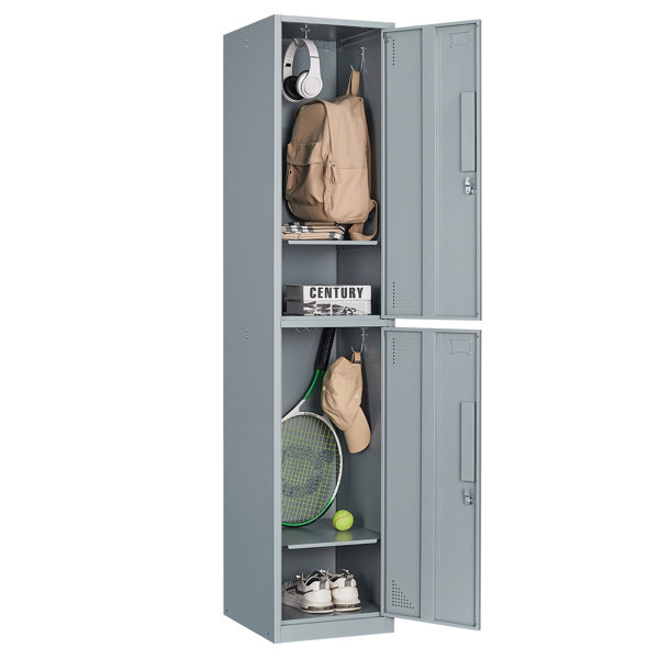 Steelcube Metal 2 - Tier 15'' Gym & Locker Room Locker with Built In ...