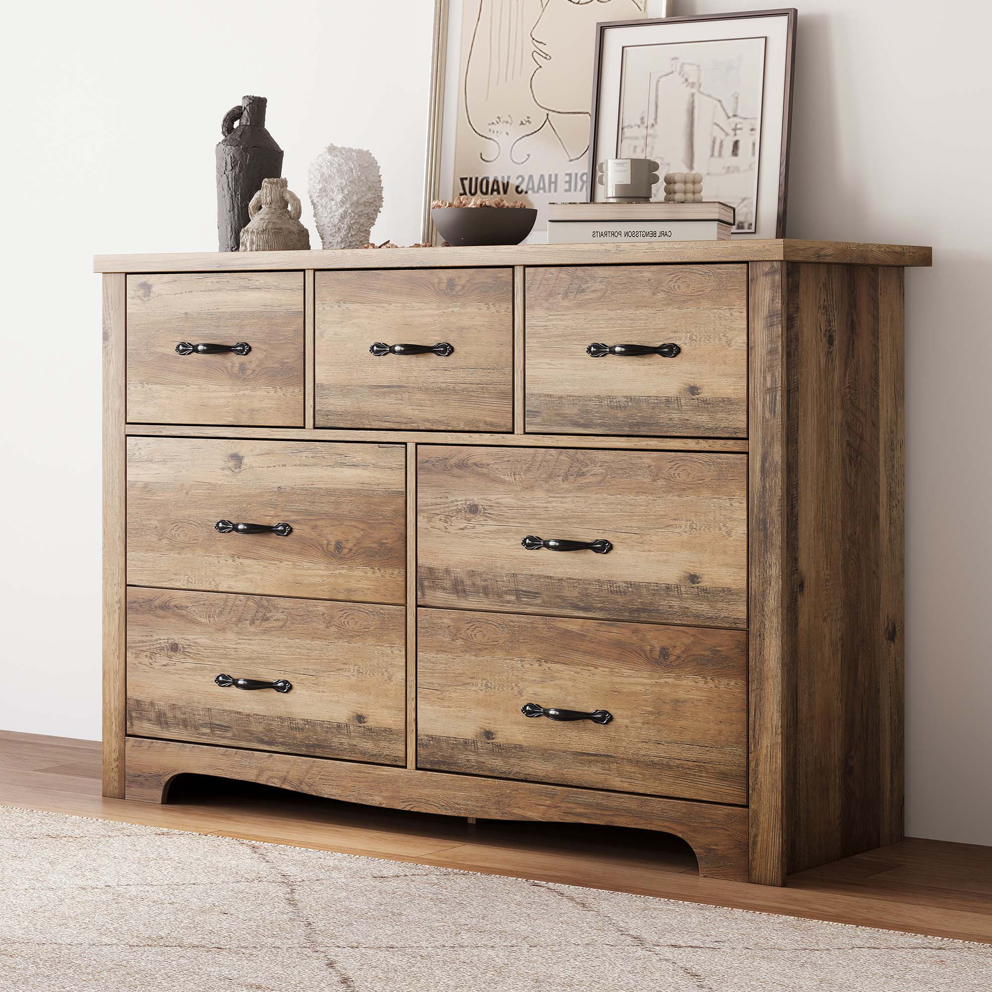 Lark Manor Anjuan 7 Drawer 47.2" W Double Dresser & Reviews - Wayfair ...
