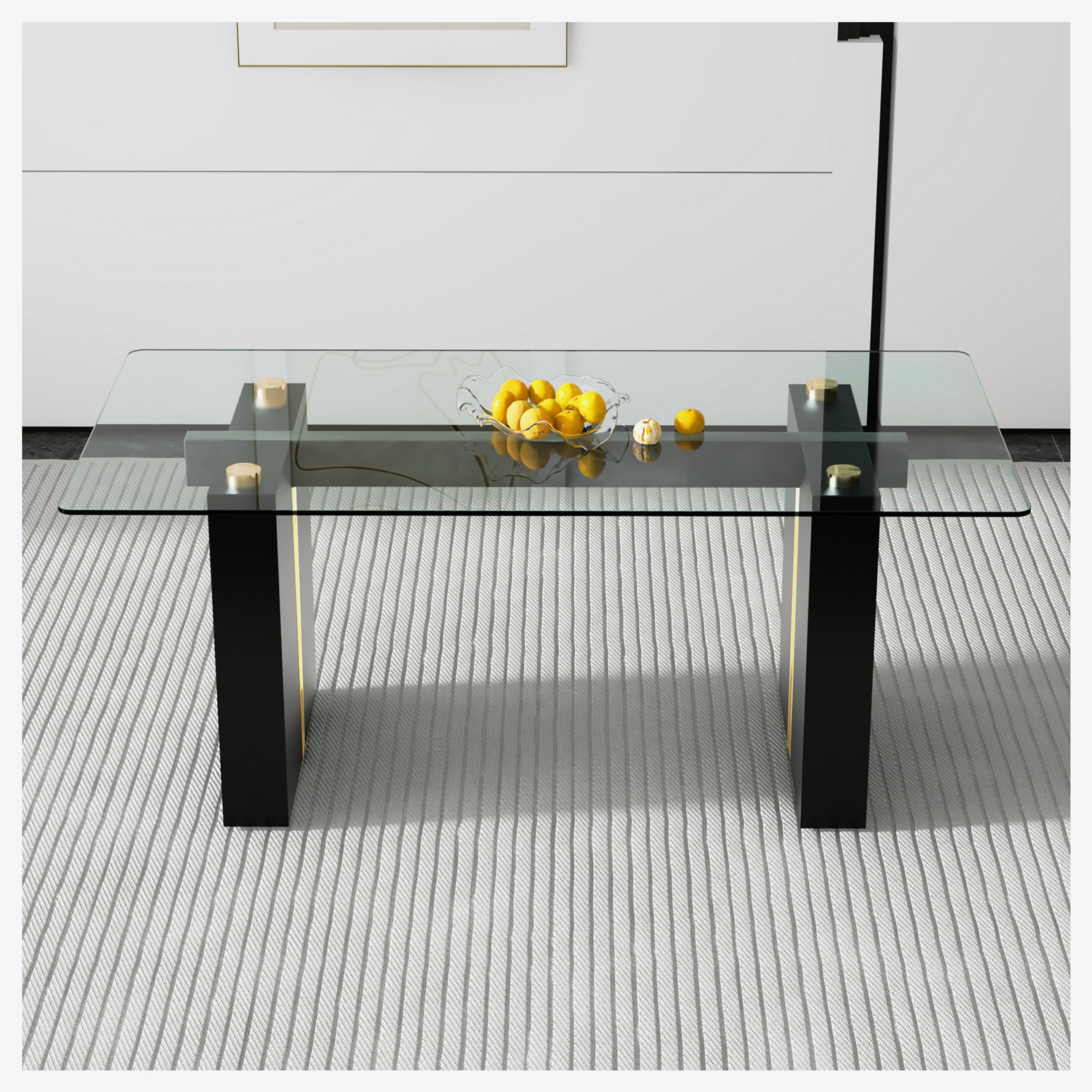 Mercer41 Large modern simple rectangular glass table | Wayfair