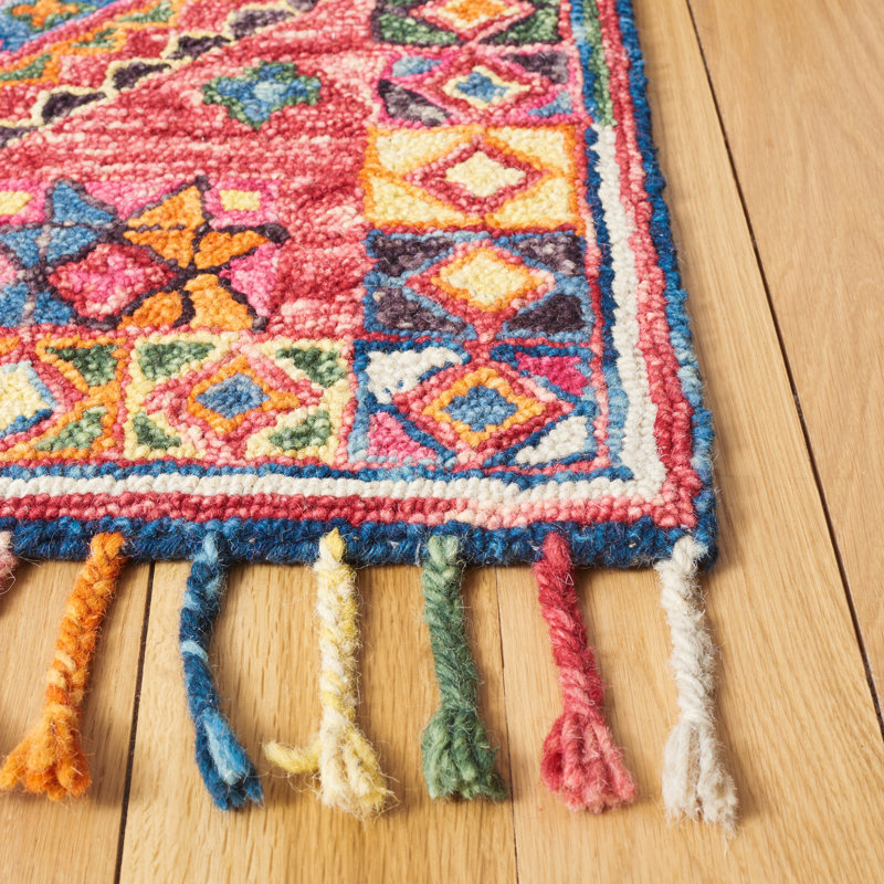 Langley Street Handmade Hand Tufted Pink/Turquoise/Brown/Yellow Rug ...