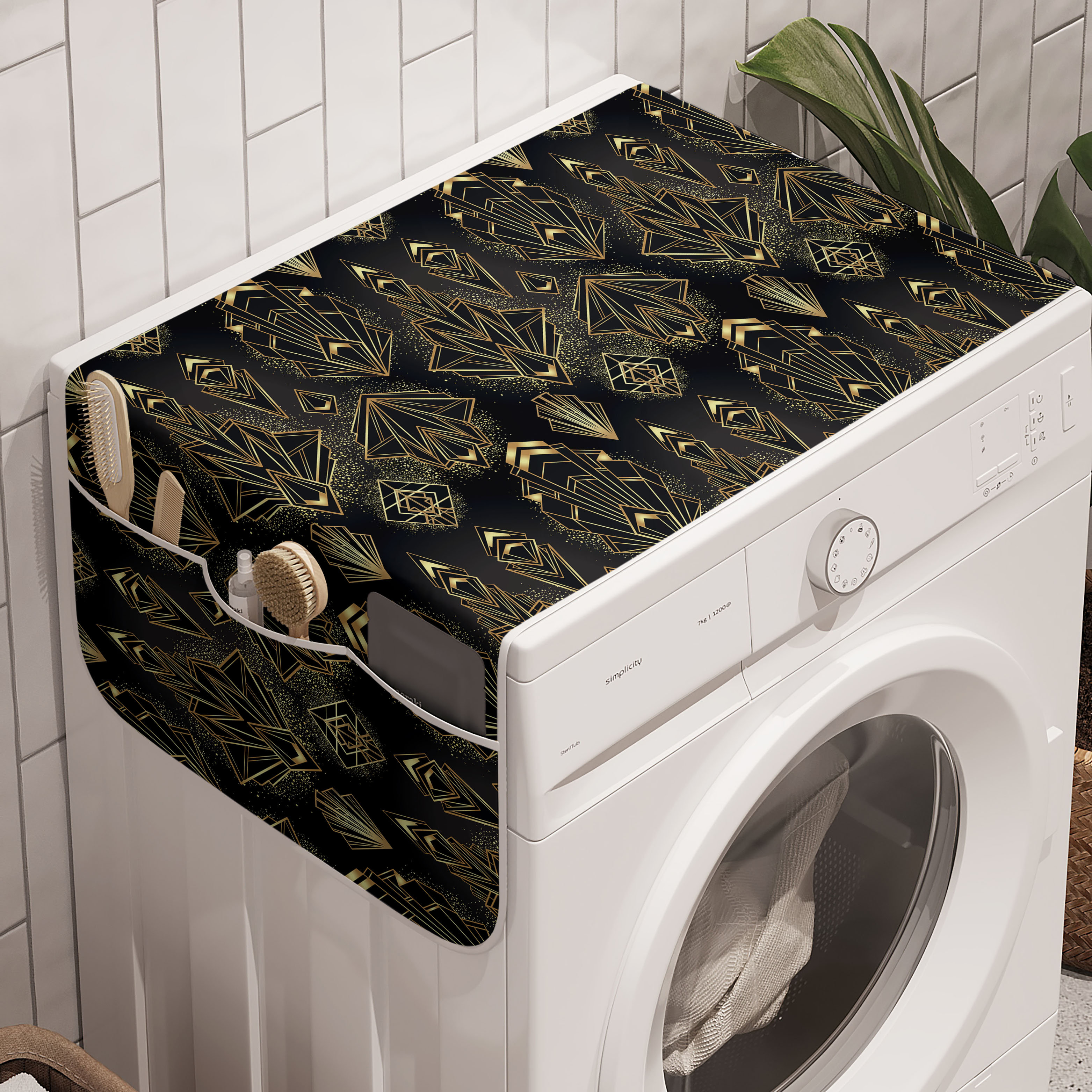 East Urban Home Art Deco Washing Machine Organizer Pack of 2 47" x 18.5 ...