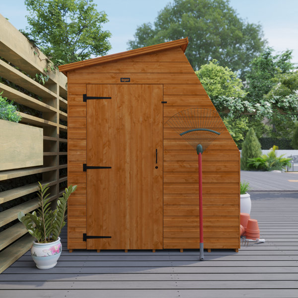 Tiger Sheds 6 ft. W x 6 ft. D Solid Wood Shiplap Pent Garden Shed ...