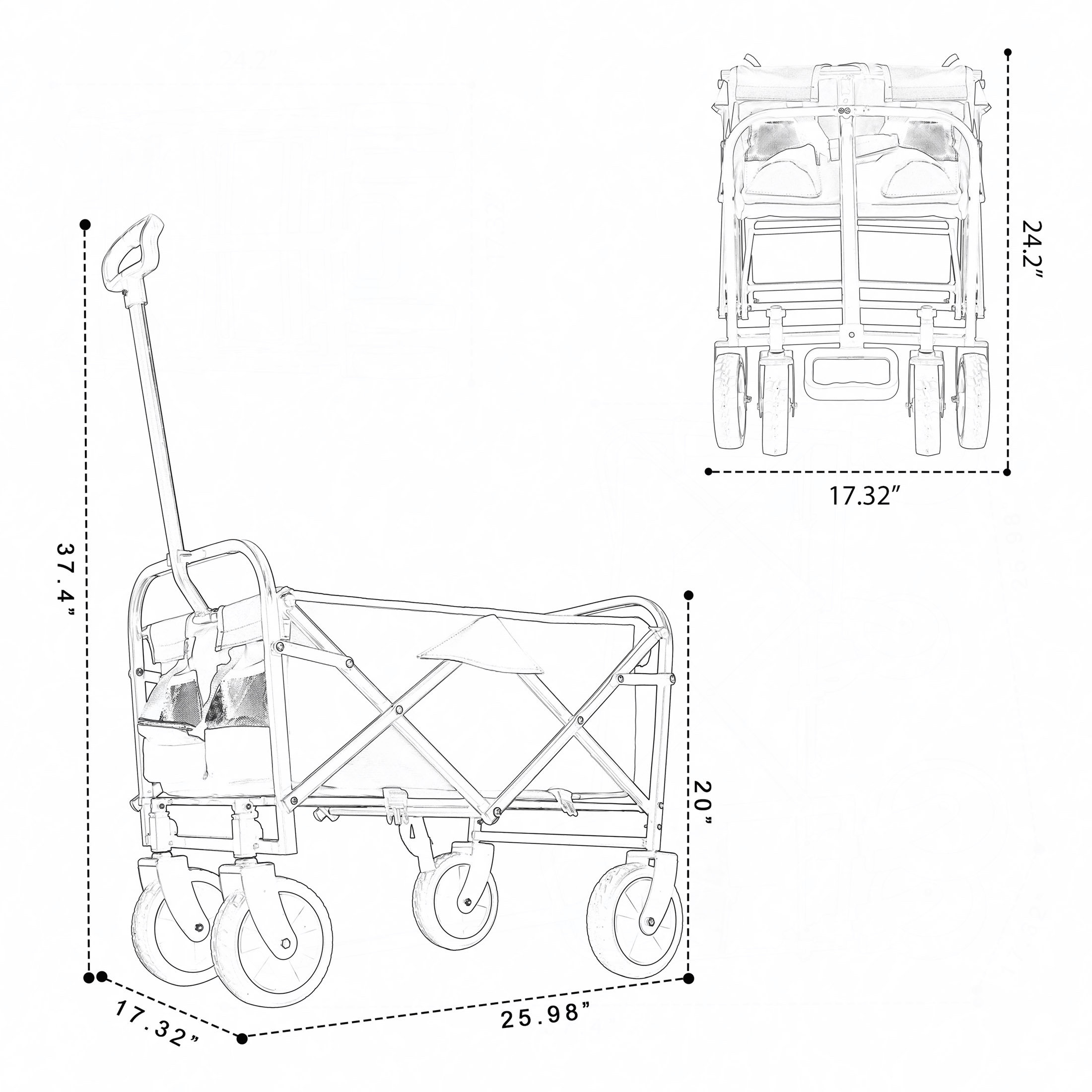 weixunguang Minimeetall Colourful Collapsible Foldable Wagon Cart With ...