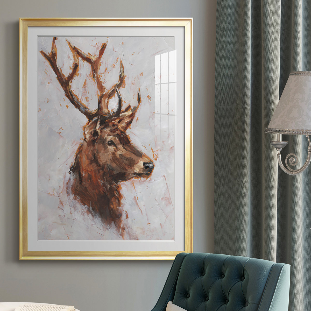 Loon Peak Stag Study II Premium Framed Print - Ready To Hang - Wayfair ...